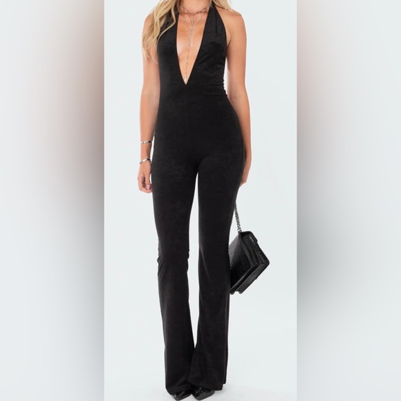 Edikted | Pants & Jumpsuits | Never Worn Black Terry Cloth Low Vopen ...